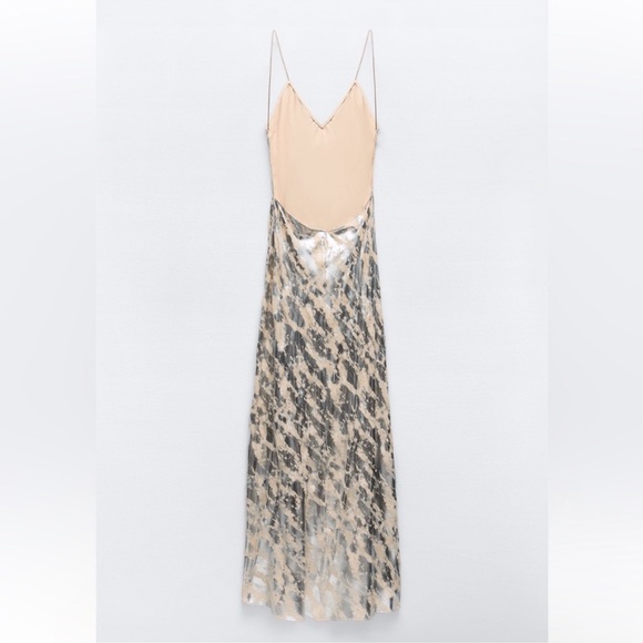 Zara | Dresses | Zara Foil Print Slip Dress | Poshmark